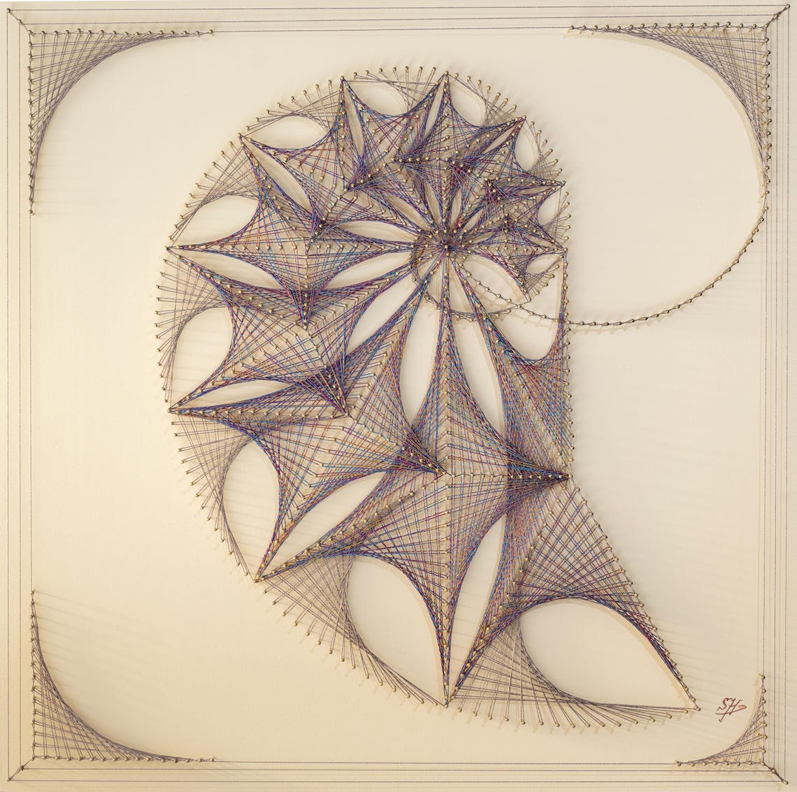 FIBONACCI SPIRAL Stringart 3D / Handmade / Sacred Geometry / Modern ...