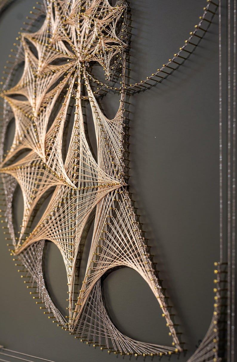 FIBONACCI SPIRAL Stringart 3D / Handmade / Sacred Geometry / Modern Decor / Home / Office ...