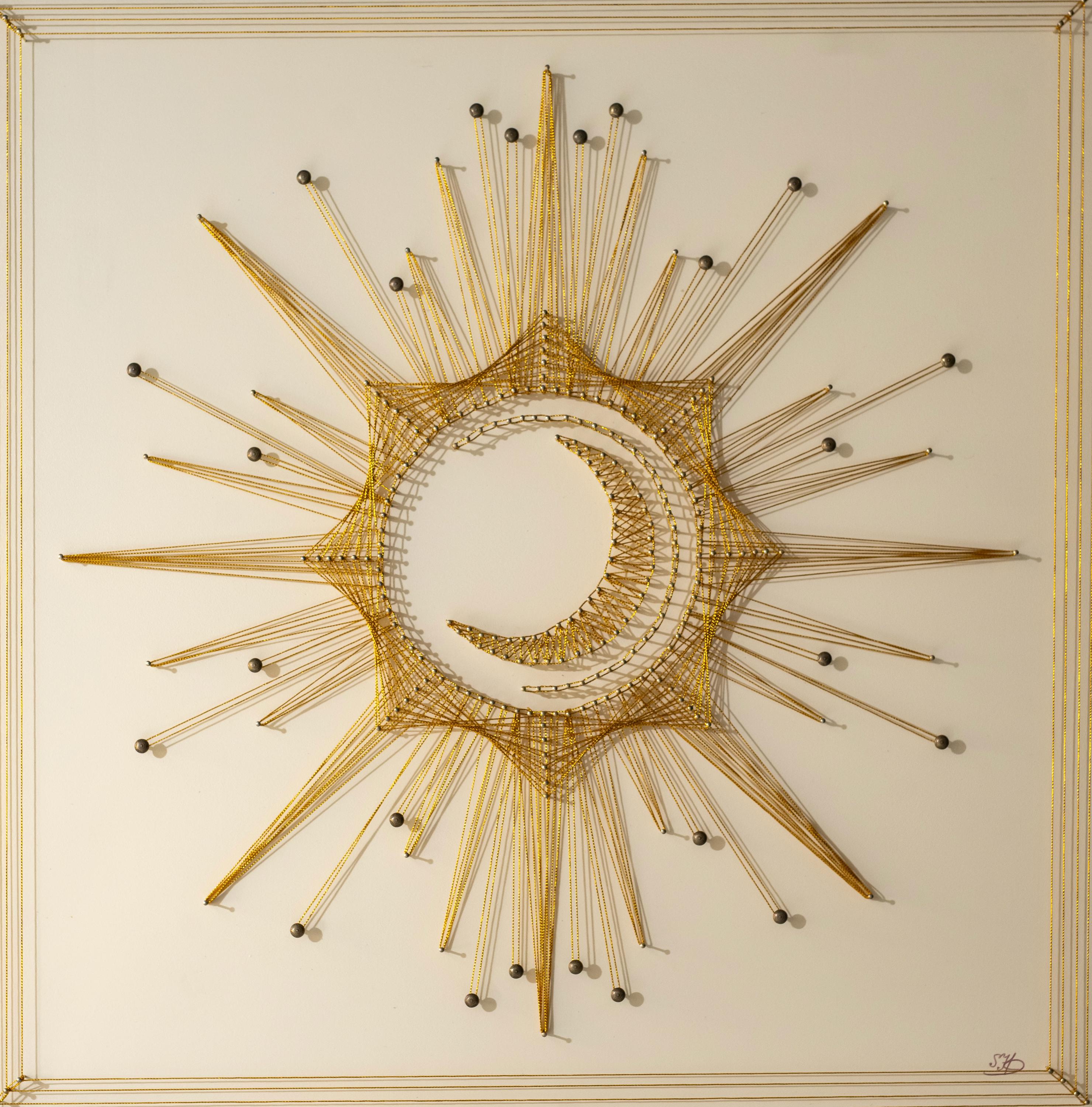 SUN AND MOON Stringart 3D / Handmade / Sacred Geometry / Modern Decor ...