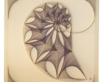 FIBONACCI SPIRAL Stringart 3D / Handmade / Sacred Geometry / Modern Decor / Home / Office ...