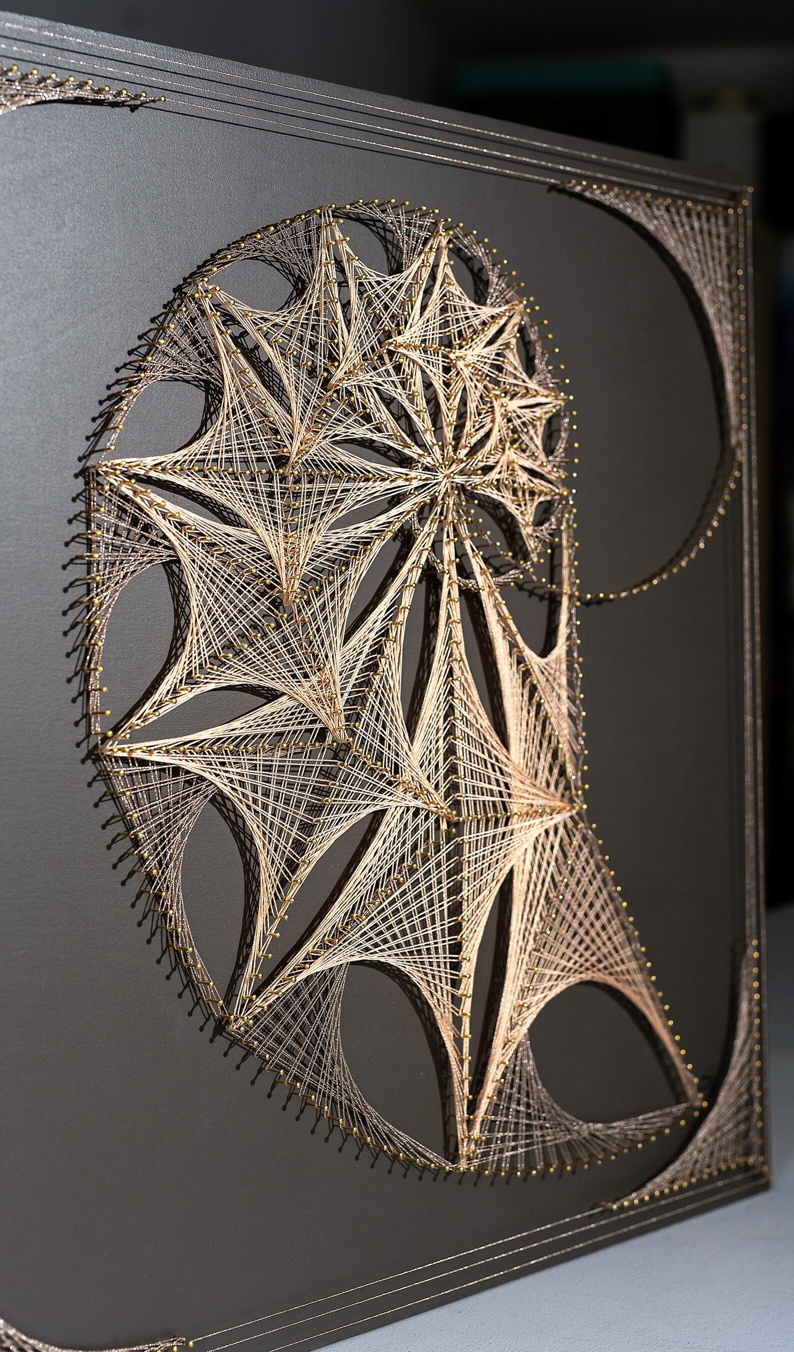 FIBONACCI SPIRAL Stringart 3D / Handmade / Sacred Geometry / Modern Decor / Home / Office ...