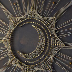SUN AND MOON Stringart 3D / Handmade / Sacred Geometry / Modern Decor ...