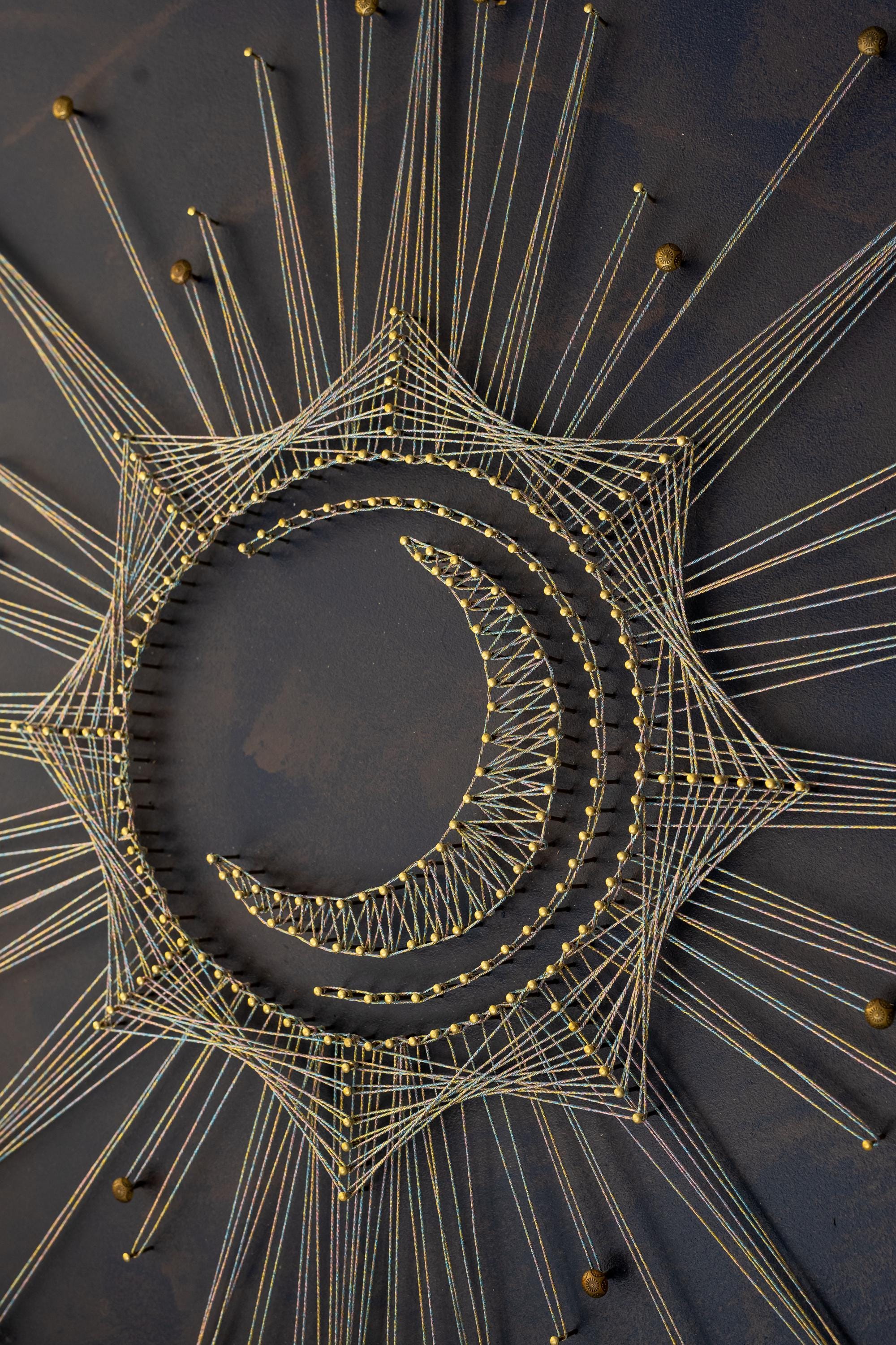 SUN AND MOON Stringart 3D / Handmade / Sacred Geometry / Modern Decor ...