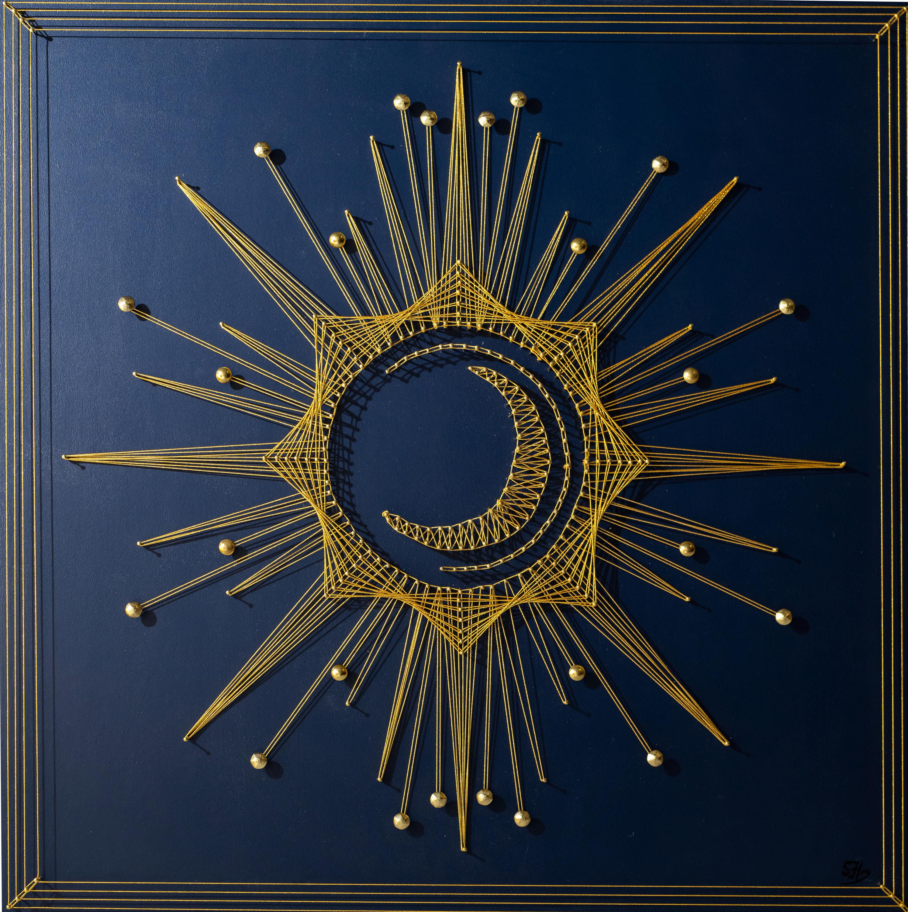 SUN AND MOON Stringart 3D / Handmade / Sacred Geometry / Modern Decor ...