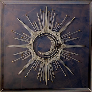 SUN AND MOON Stringart 3D / Handmade / Sacred Geometry / Modern Decor ...