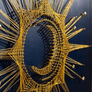 SUN AND MOON Stringart 3D / Handmade / Sacred Geometry / Modern Decor ...