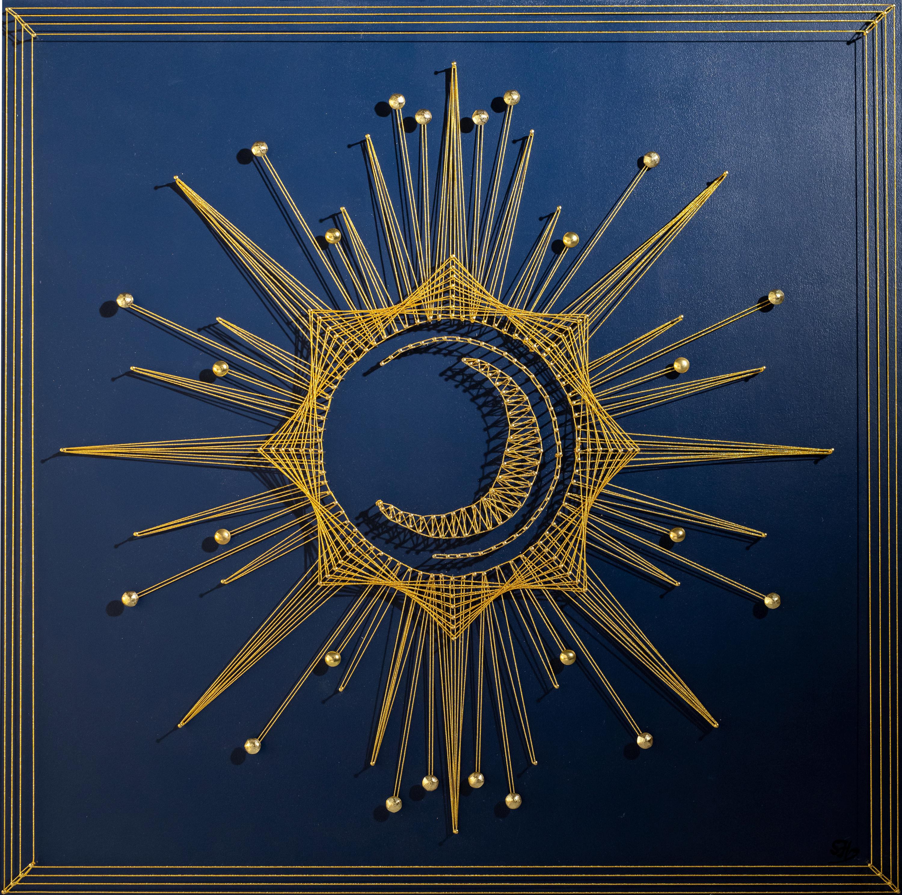 SUN AND MOON Stringart 3D / Handmade / Sacred Geometry / Modern Decor ...