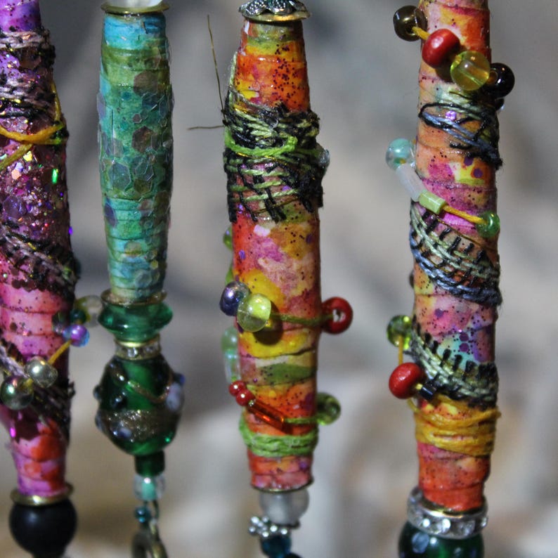 Gypsy Boho Colorful Hand Painted Paper Beads - Etsy