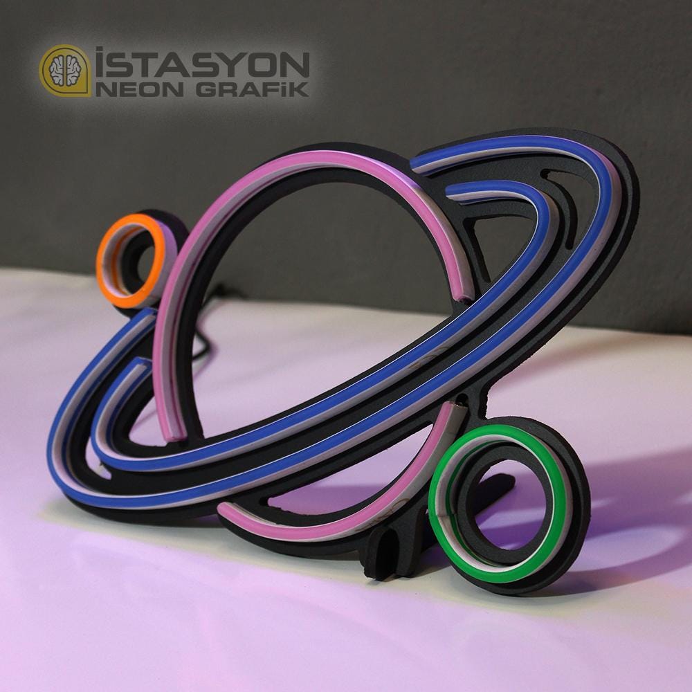 Saturn Neon LED / Night Light / Decorative Lamp / Luminous Planets ...