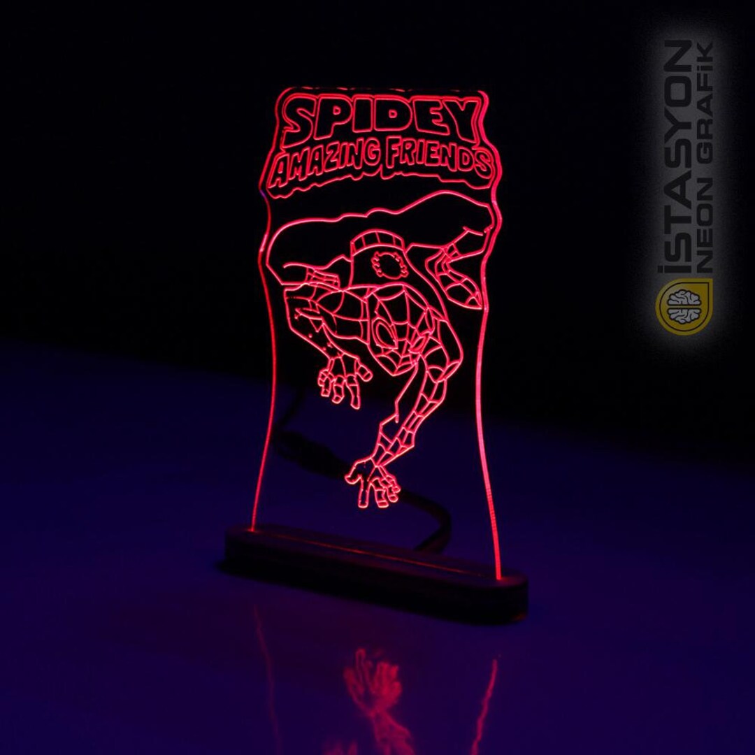 Spidey Lamp / Spiderman Night Light / Spiderman Lighting / LED Light ...