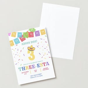 Three-esta Birthday Invitation | Digital Download Template - Etsy