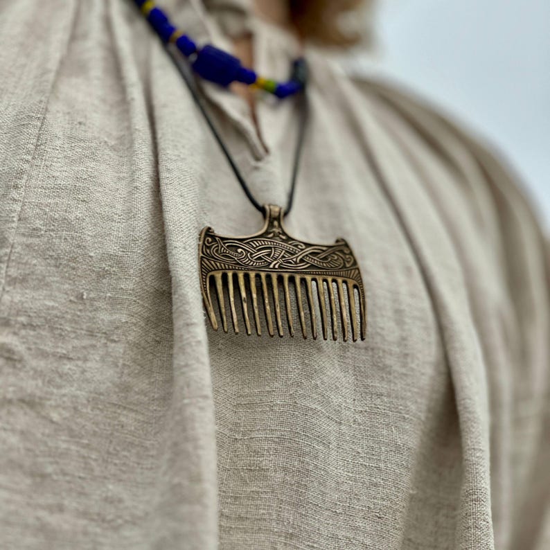 Cast Bronze Viking Comb With Hanging Hole in Wooden Gift Box - Etsy