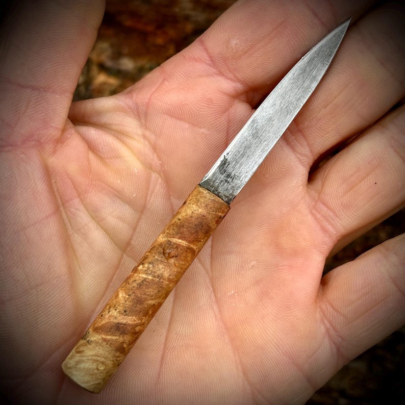 Small Viking Neck Knife Handmade Maple Burl Handle - Etsy Canada
