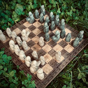 Isle of Lewis Chess Set - Handcrafted Replica Chessmen Board Game - Etsy