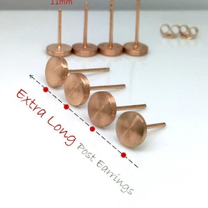 Thick Earlobe Earring, Extra Long Post Earrings, 12mm 14mm 16mm Long ...