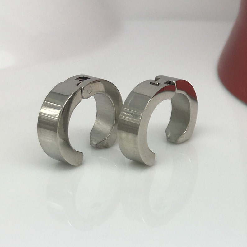 Galaxy Steel Clip on Hoop Earrings Mens Earrings Steel Clip | Etsy