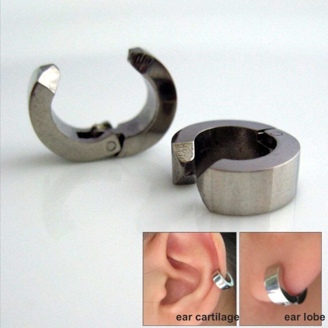 Galaxy Steel Clip on Hoop Earrings Mens Earrings Steel Clip - Etsy