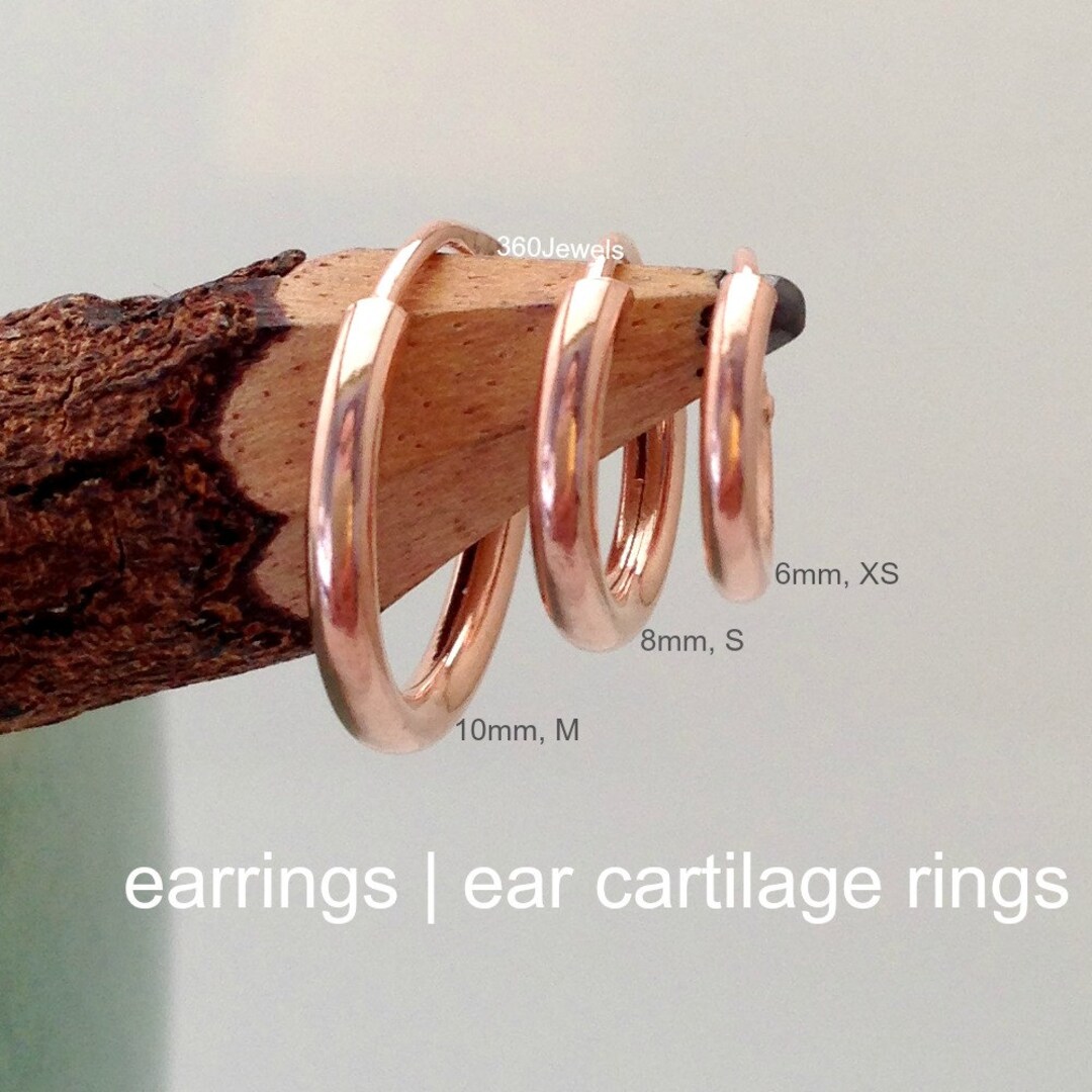 Mens Earrings or Ear Cartilage Wire Hoops - Endless Infinity Hoop ...