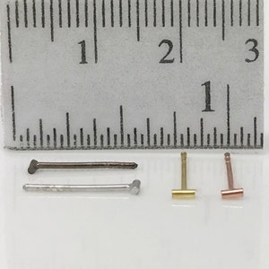 Extra Long Post Earrings, Tiny Bar Stud Earrings, Thick Earlobes, Large ...