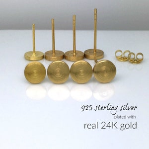 Long Post Earring, Yellow Gold Stud Earrings, Extra Long Post 12mm 14mm ...