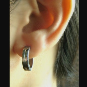 Men's Hoop Earrings, Double Stacked Hoop Earrings for Men, Stainless ...
