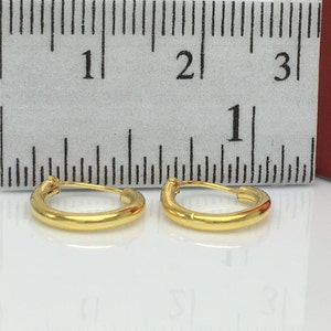 Luminous Gold Cartilage Hoop Earring, Men's Hoop Earrings, Small Gold ...