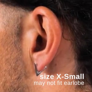 Mens Earrings or Cartilage Earrings Silver Triangle Huggie Hoops ...