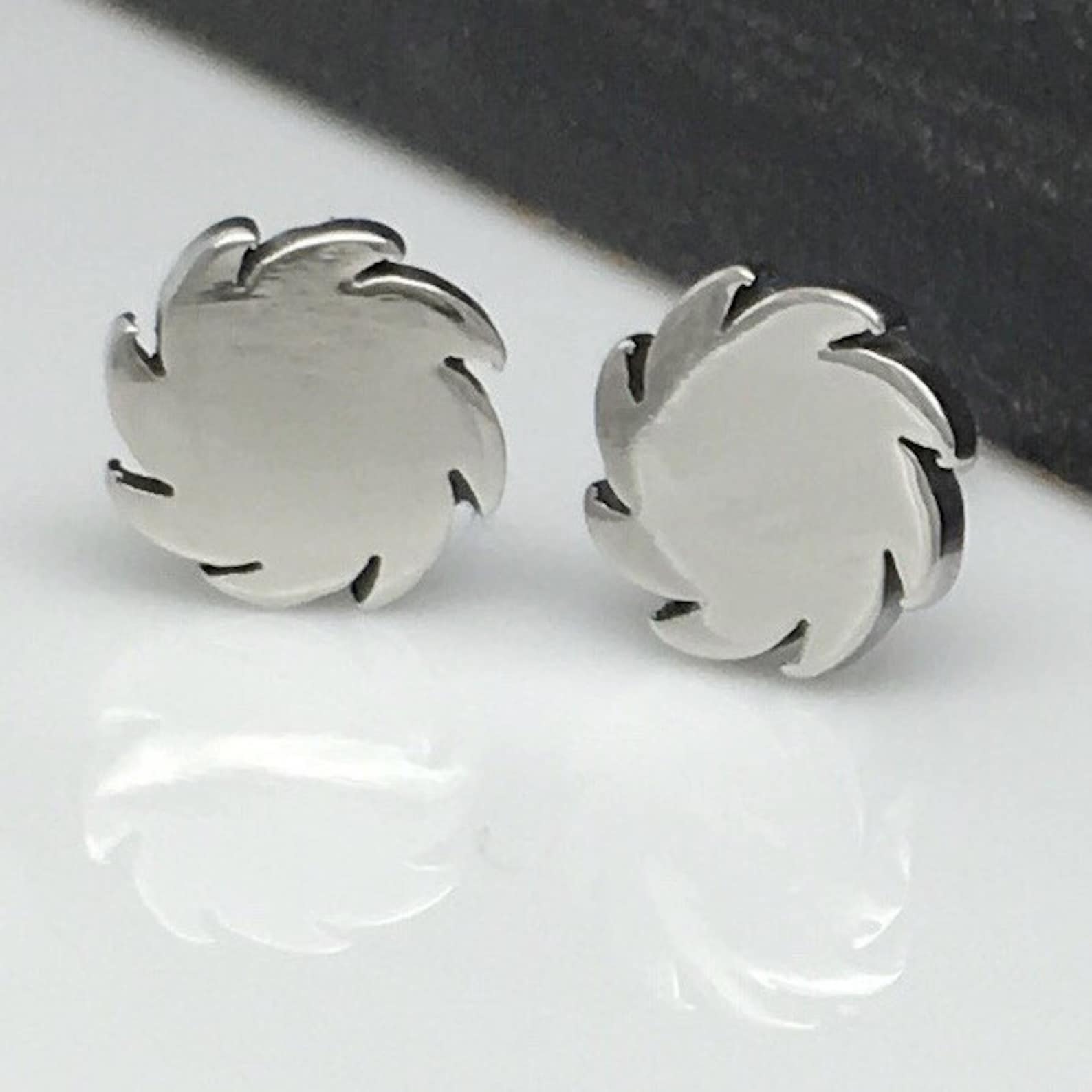 Men's Stud Earrings, Circular Sonic Blade Stud Earrings for Men ...