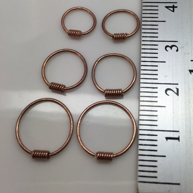 Rusted Coil Wire Hoop Earrings, Men's Earrings, Cartilage Wire Hoop ...