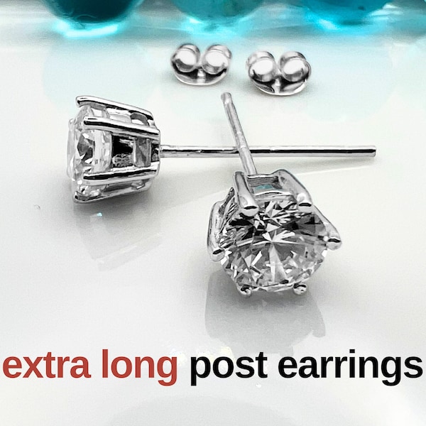 Long Stud Post Earrings - Etsy