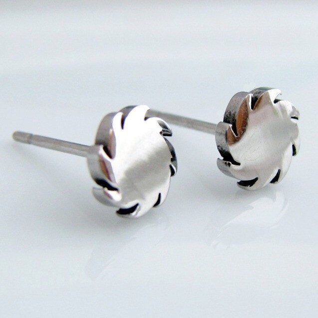 Men's Stud Earrings, Circular Sonic Blade Stud Earrings for Men ...