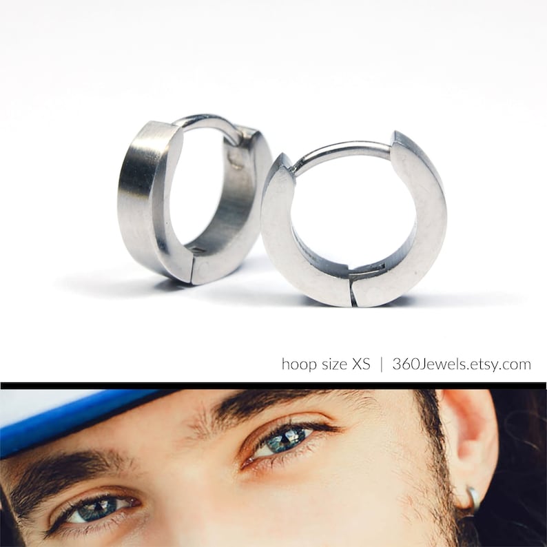 Hoop Earrings for Men Huggie Ear Cartilage Helix Tragus | Etsy