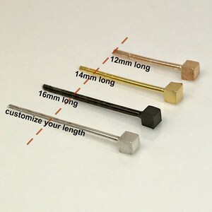 Extra Long Post Earrings, Tiny Cube Stud Earring, Fat Earlobes, Large ...