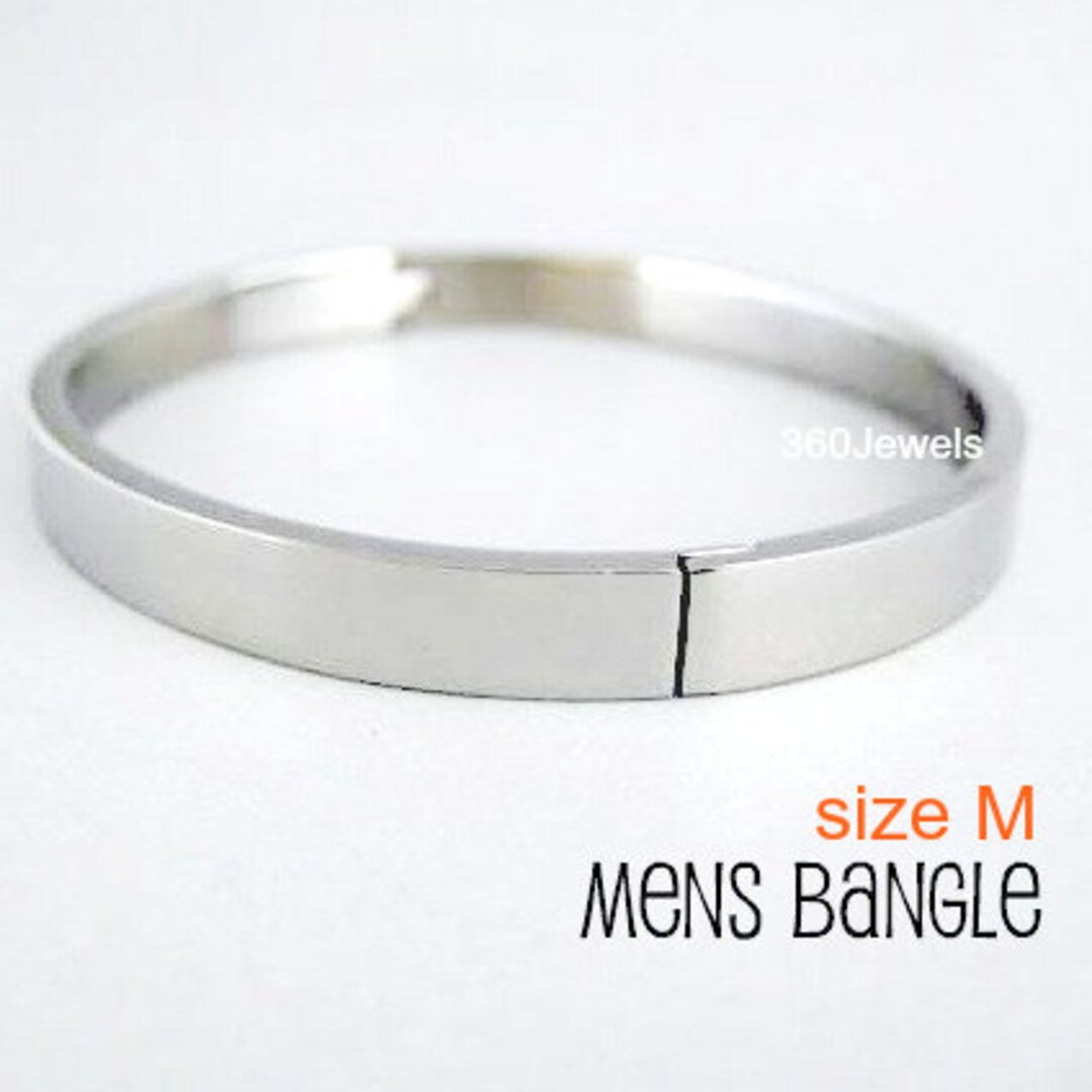 Men's Silver Bangle Bracelets, Valorous Steel Bracelet, Stainless Steel ...