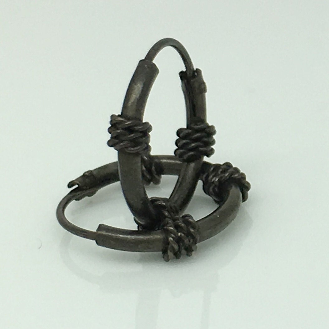 Subaqueous Coal Wire Hoop Earrings Men's Earrings - Etsy