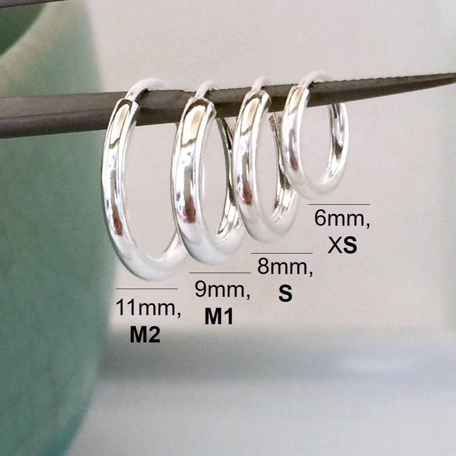 Mens Silver Hoop Earrings Gentleman Earrings in Sterling - Etsy