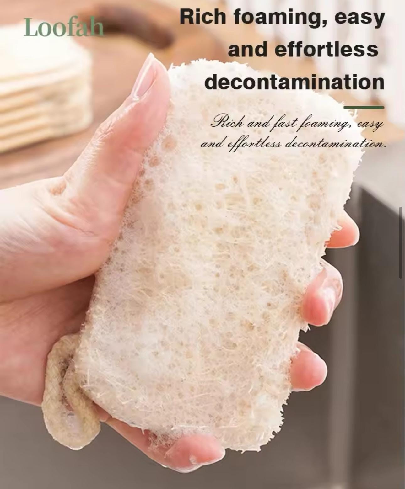 5-pack Natural Loofah Dish Scrubbers – Eco-friendly Sponge for Dishes ...