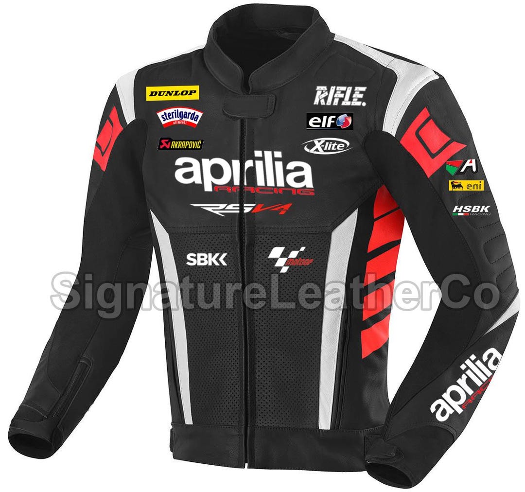 Aprilia Custom Motorcycle Racing Leather Jacket Premium Cowhide ...