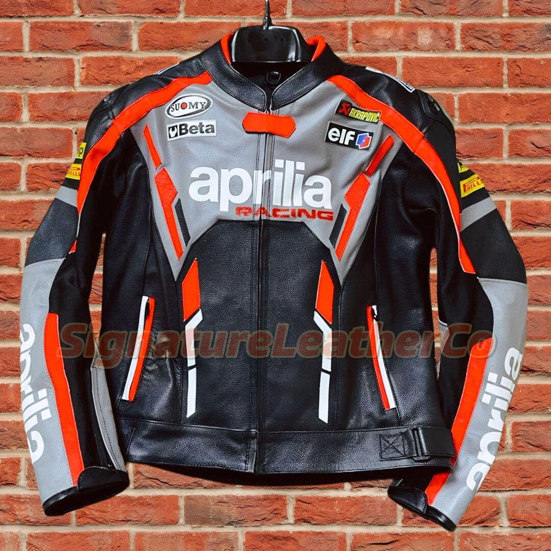 Aprilia Racing Jacket Men's Custom Motorcycle Leather Jacket Motorbike ...