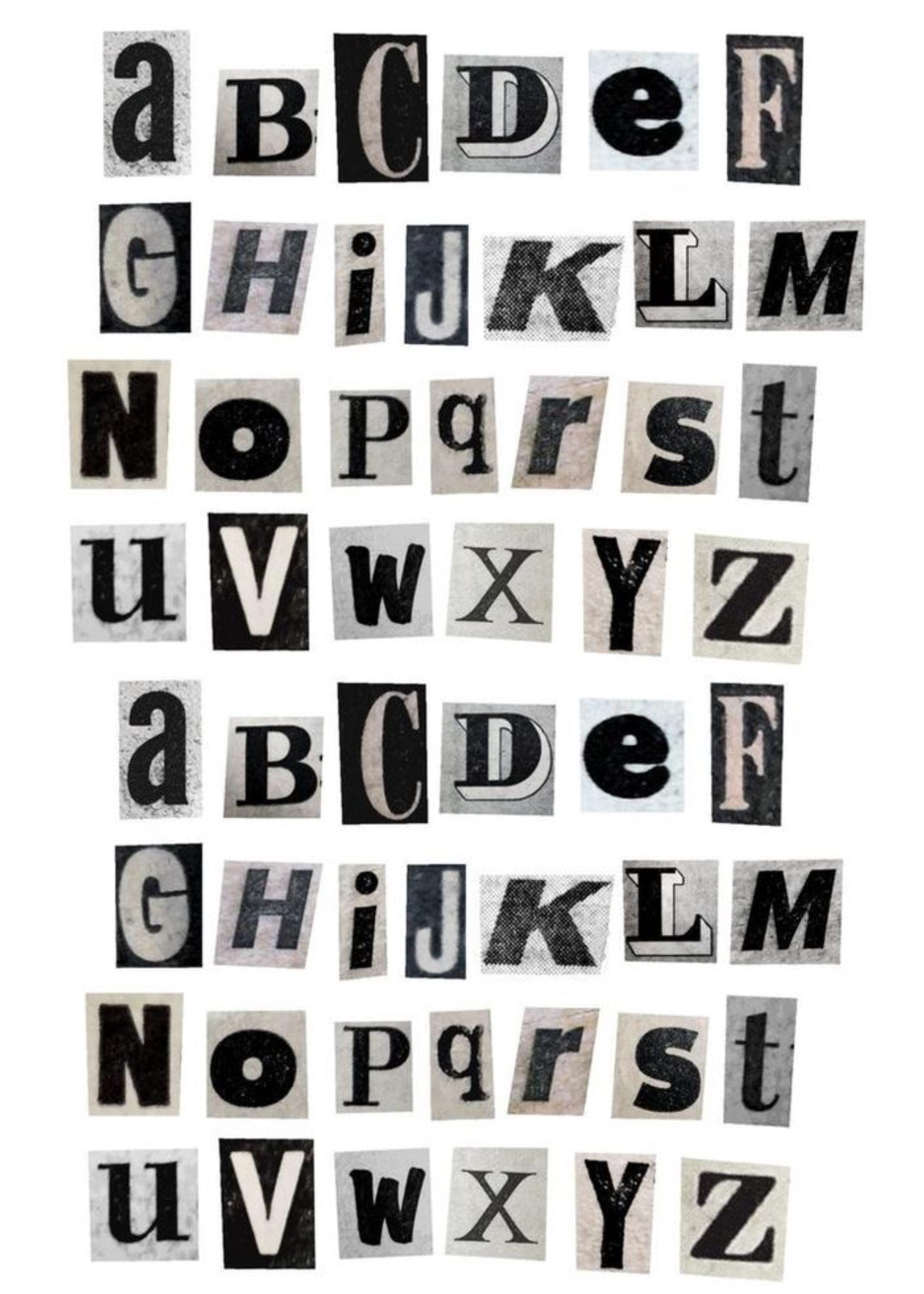 Ransom Letters PNG | Junk Journal Ephemera | Cut and Paste Alphabet ...