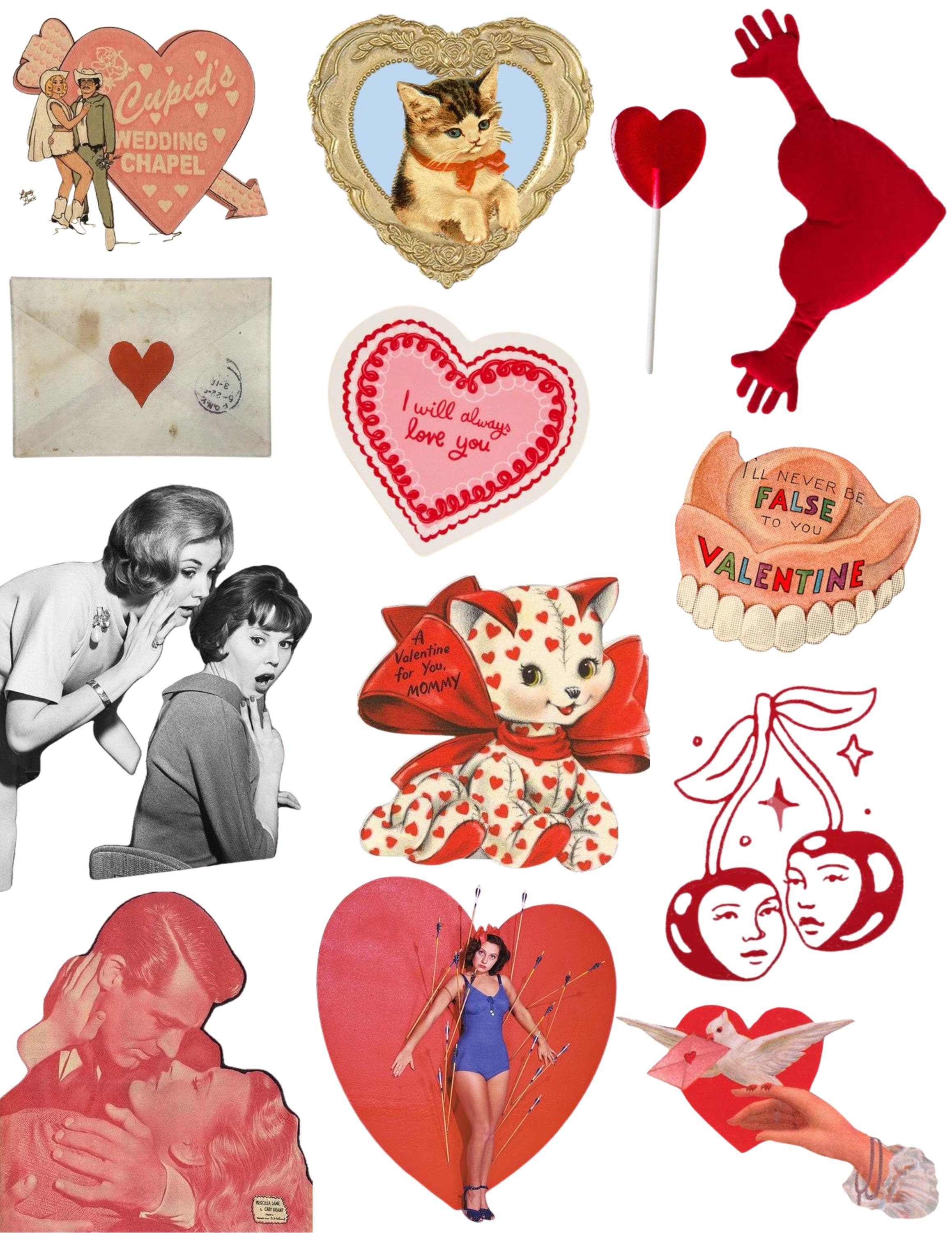 Vintage Valentine Clip Art - Etsy