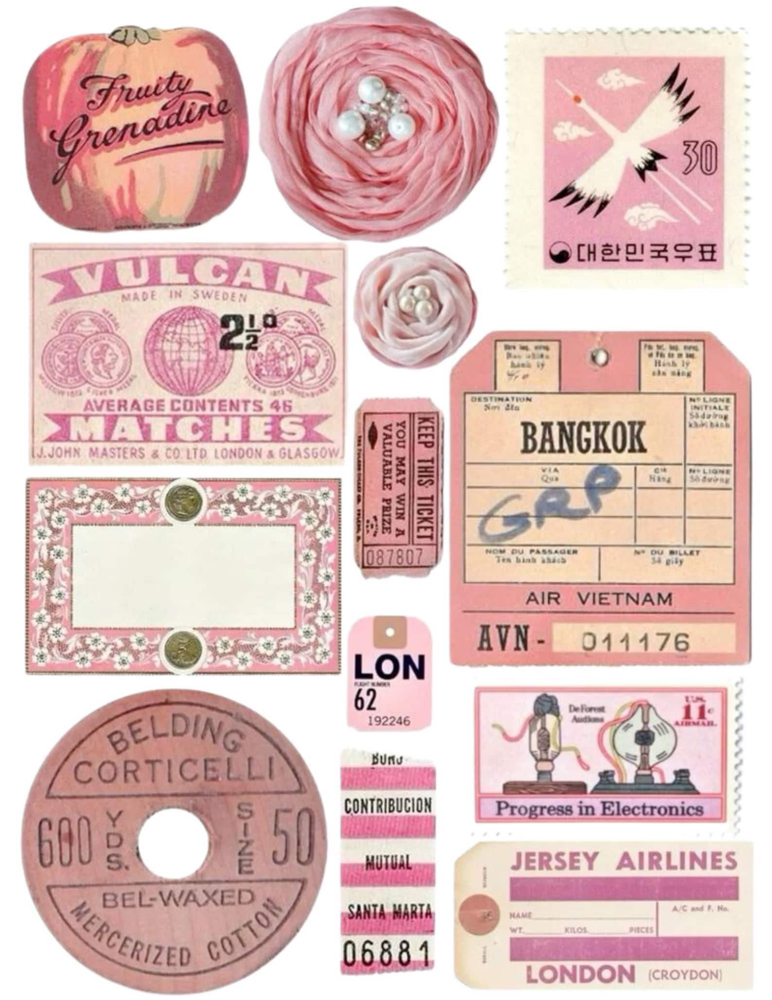 Pink Junk Journal Sheet - Etsy