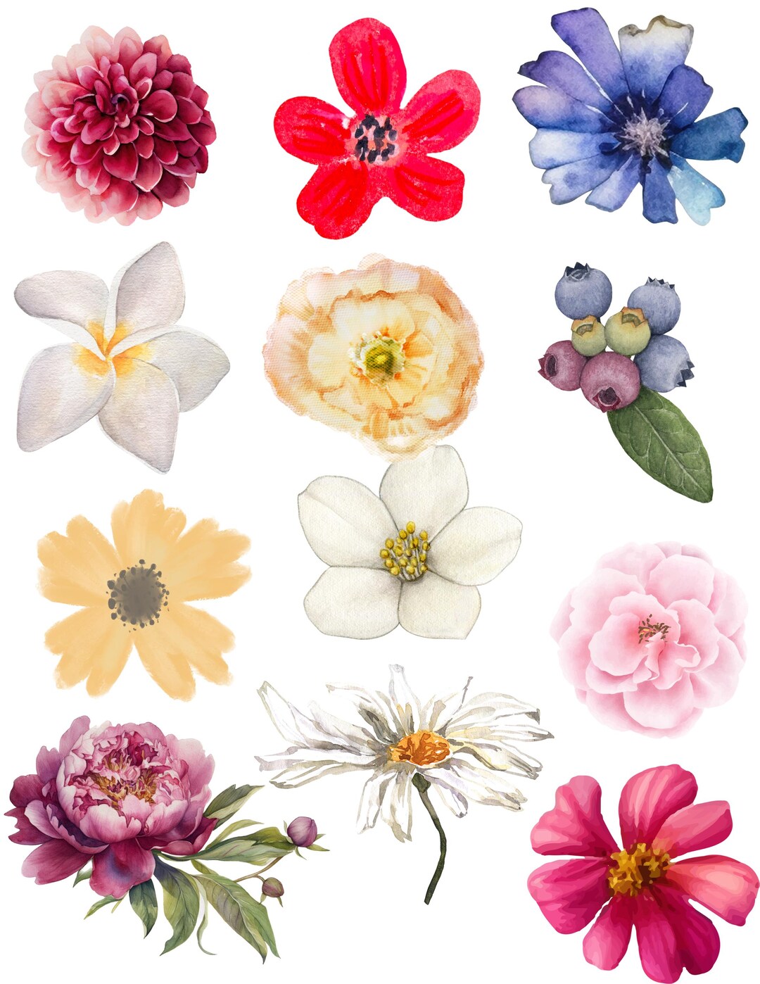 Floral Downloadable Sticker Sheets - Etsy
