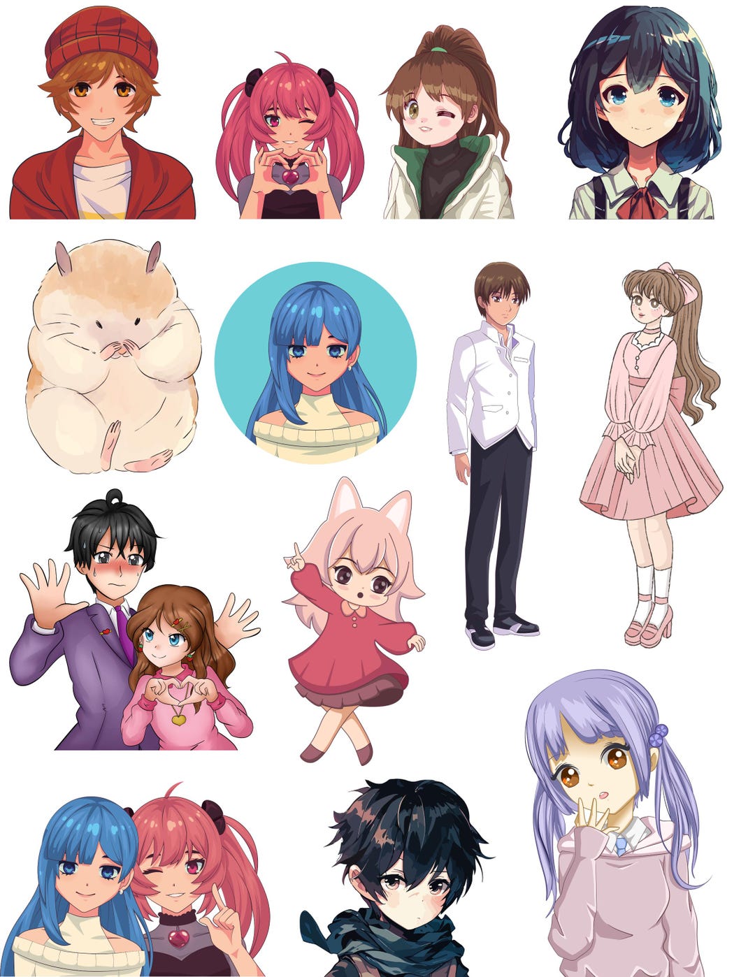 Anime Sticker Sheet instant Download - Etsy