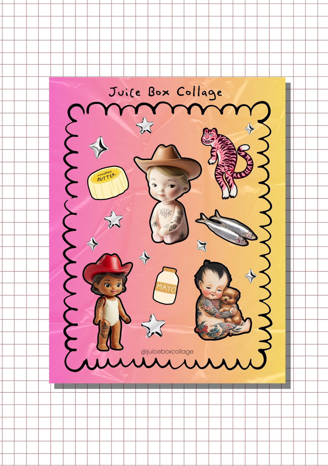 Funky and Fun Sticker Sheet | Junk Journal Sticker Sheet | A5 Size ...