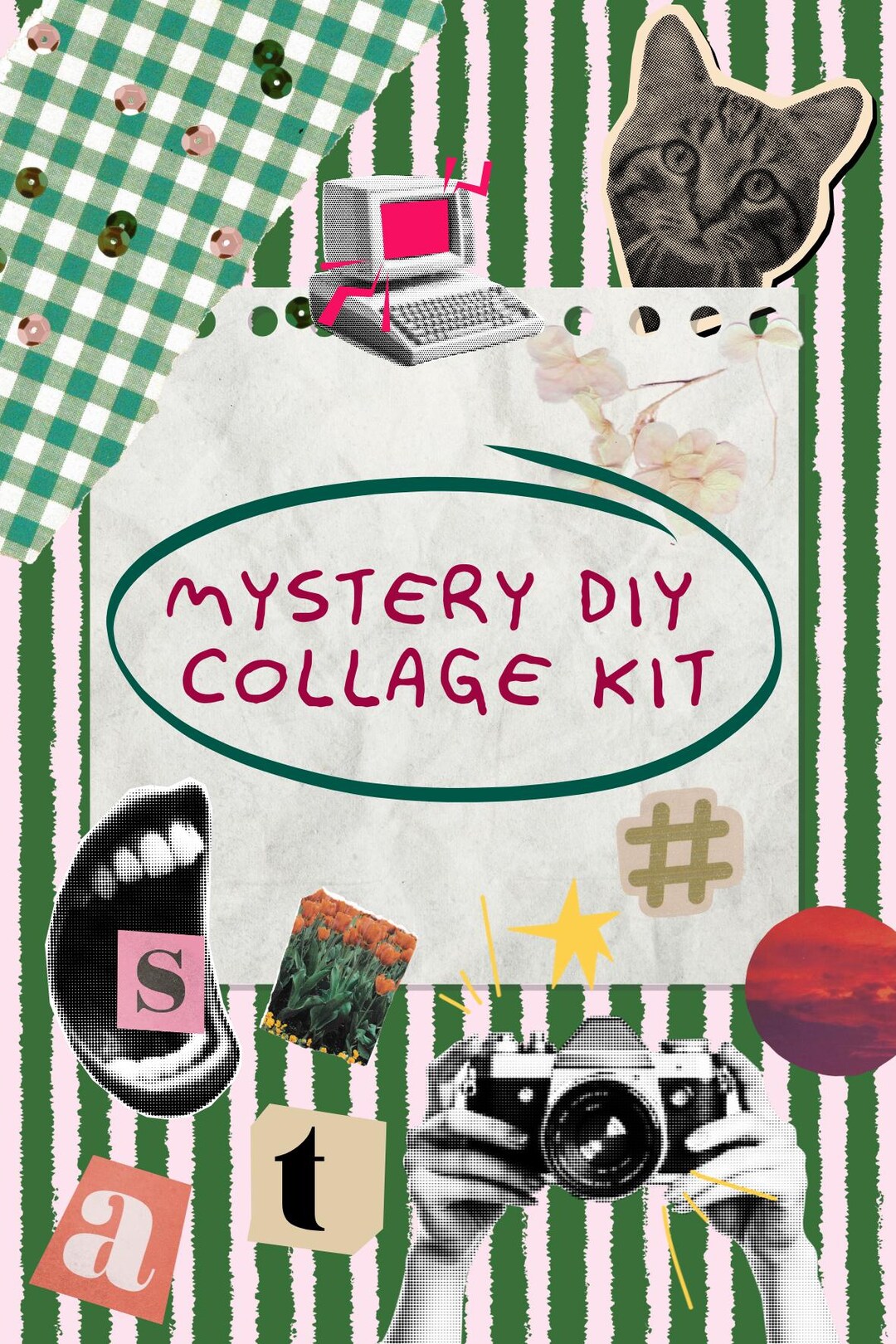 Mystery Collage Kit - Perfect for All Crafters! 20 Unique Pieces for ...