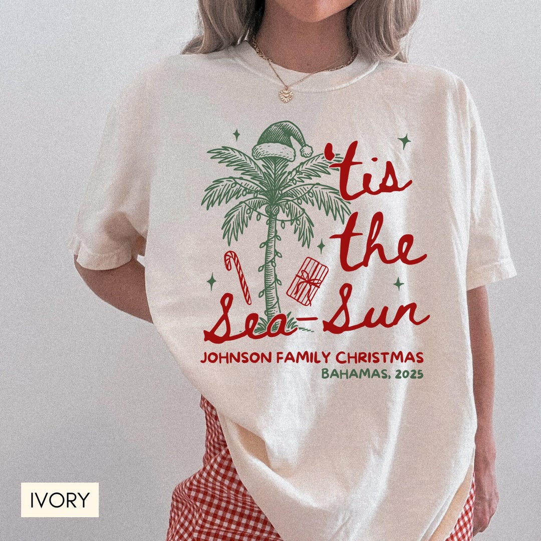Custom Tropical Family Christmas Shirts Comfort Colors, Personalized ...