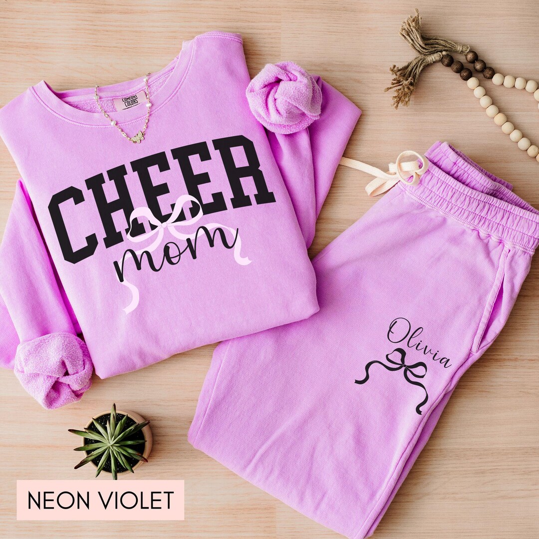 Personalized Cheer Mom Sweatshirt and Sweatpants Comfort Colors ...