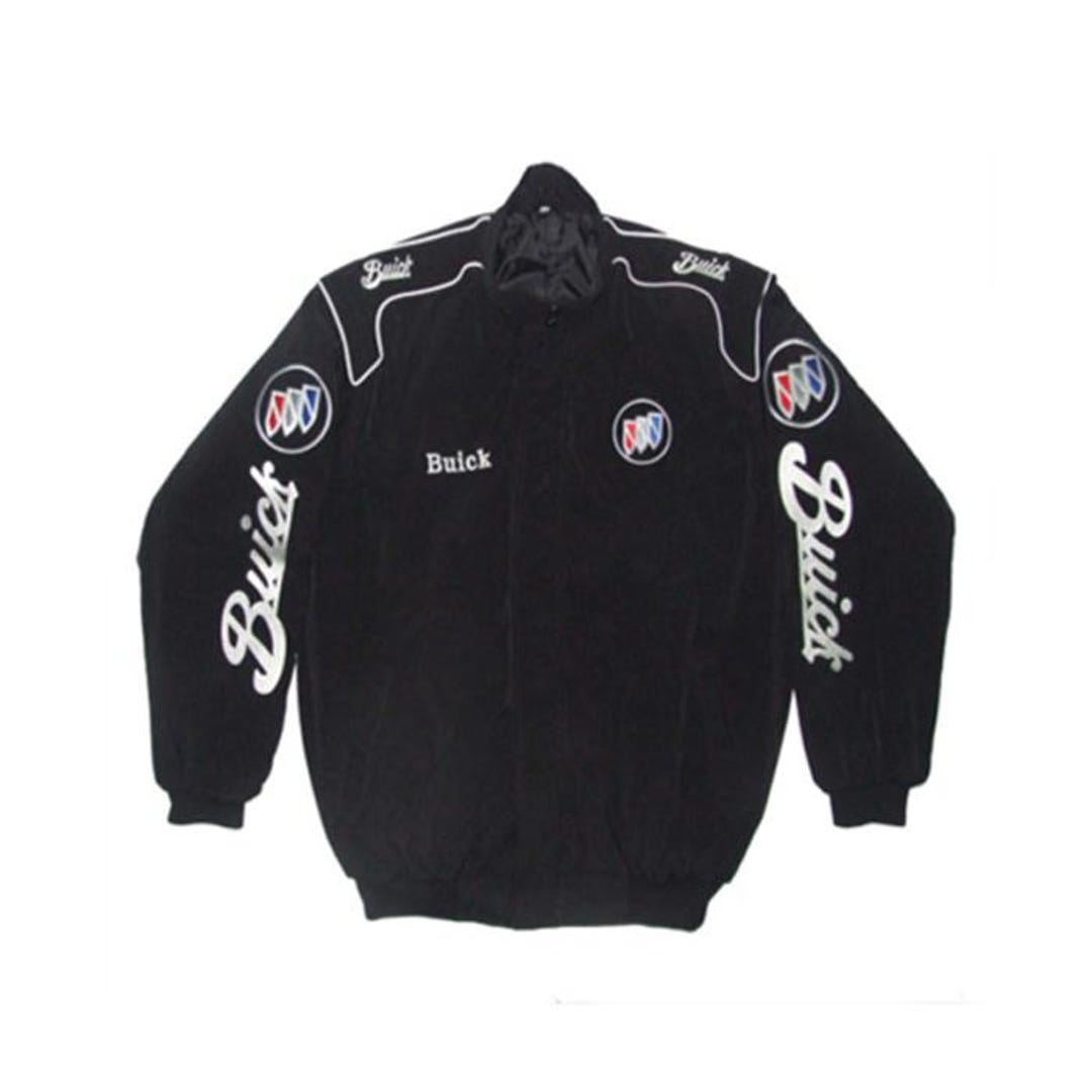 Buick Logo Embroidered Racing Jacket, Vintage Bomber Sports Coat Track ...