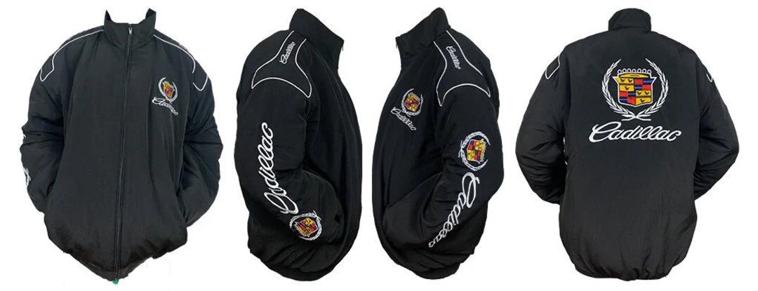 Cadillac Racing Jacket, Vintage Bomber Sports Coat Track Team Pit Crew ...